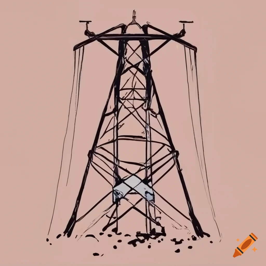 Electric pylon pictogram on Craiyon
