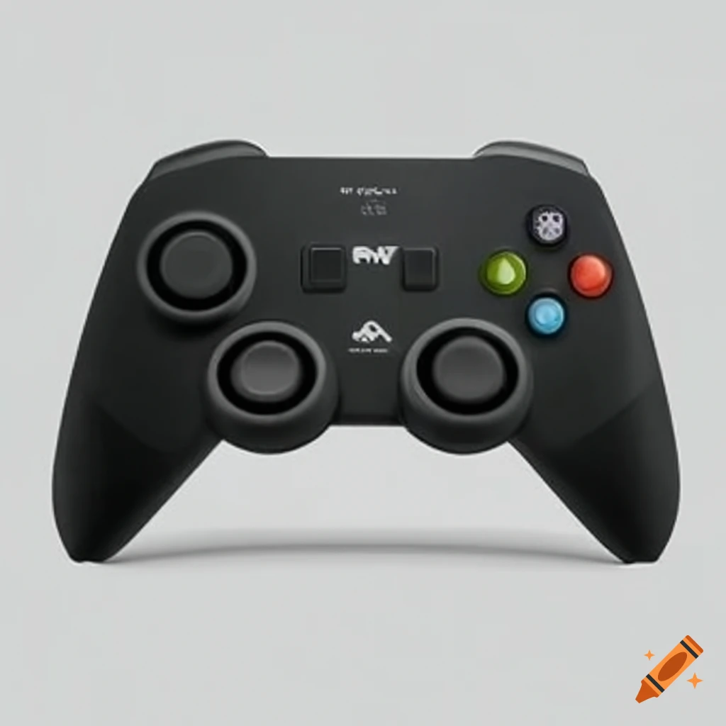 Scrongus branded video game controller on Craiyon