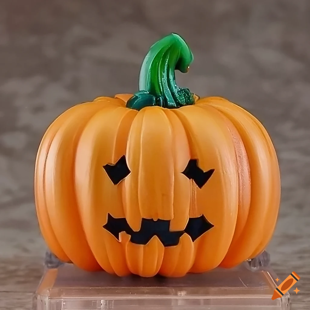 Nendoroid figure of a cute anthropomorphic pumpkin on Craiyon