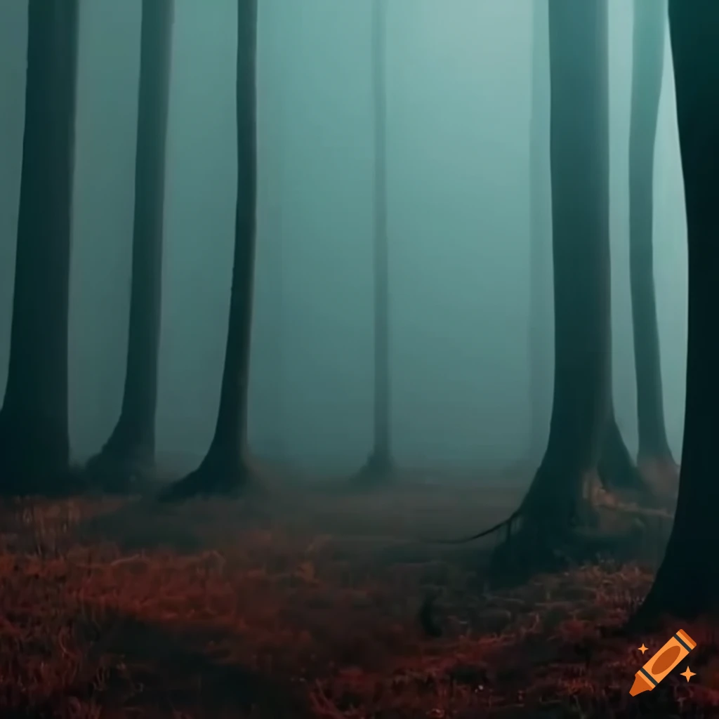 Shadow lurking in a creepy forest on Craiyon