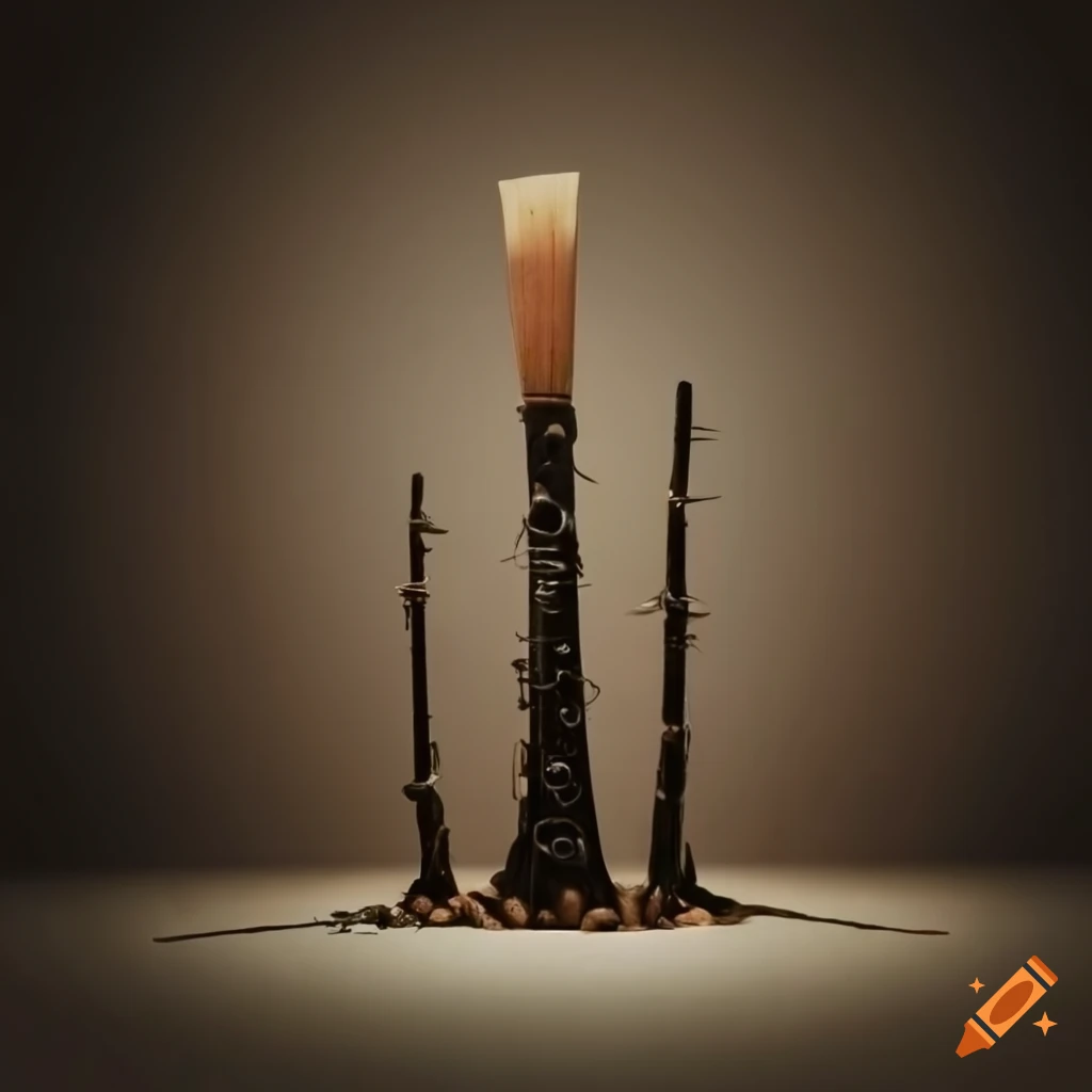 Steampunk-style broom with copper handle and aluminum straws on Craiyon