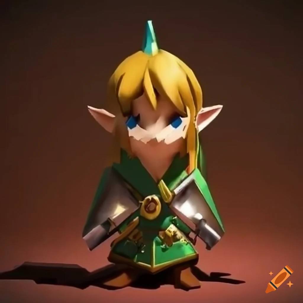 Minimalist metal zelda sculpture on Craiyon