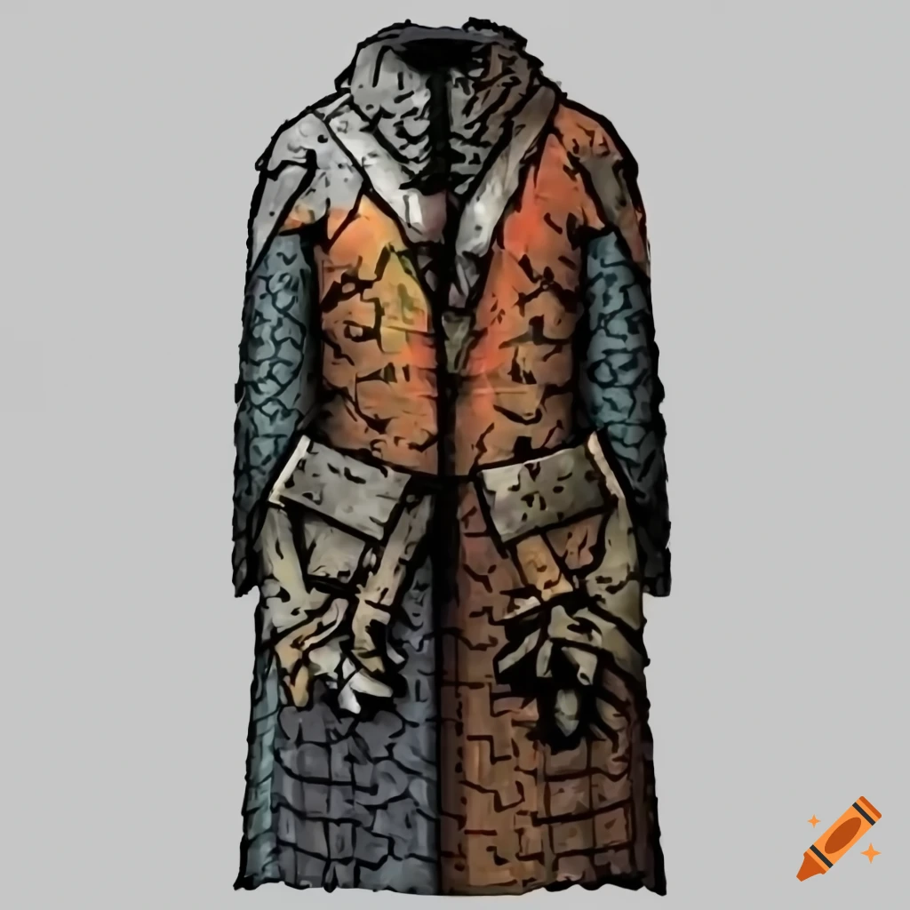 Colorful feathered lizard with a chainmail cloak on Craiyon