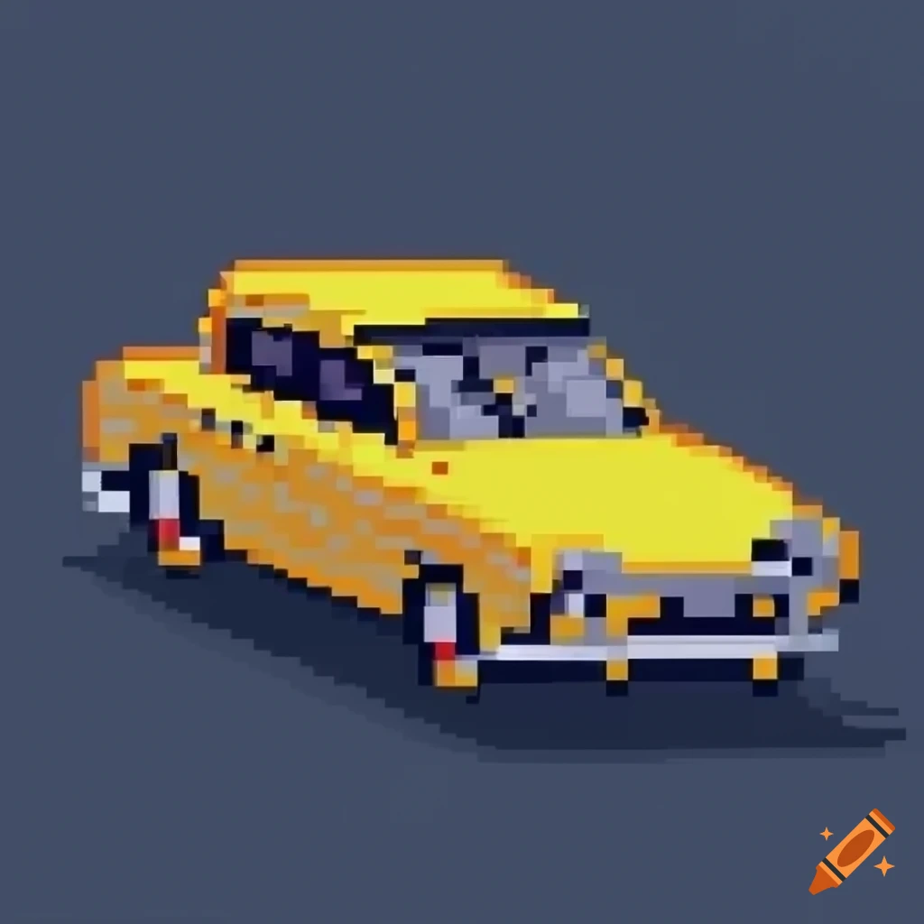Pixel art of a car on Craiyon
