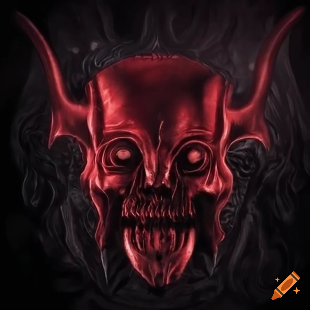 Logo with the word fire and an evil devil king on Craiyon