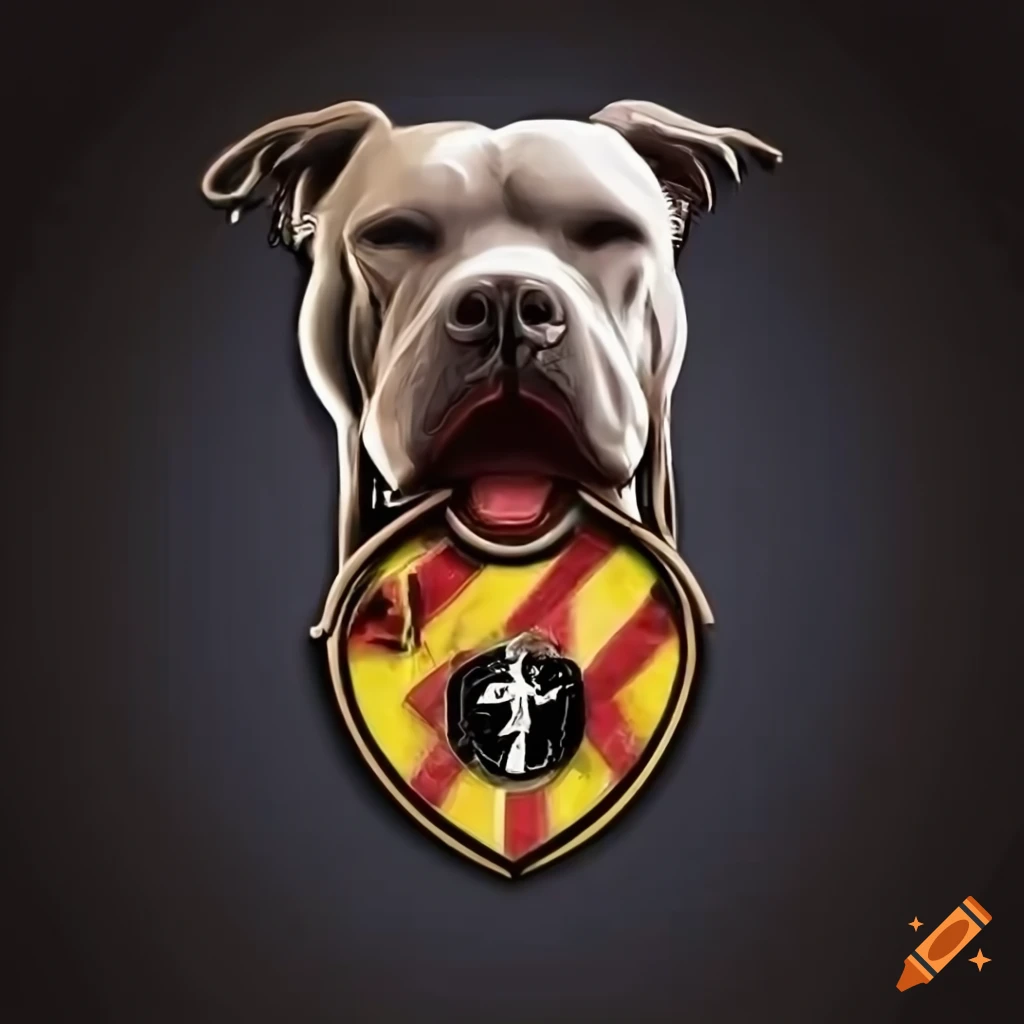 Football club logo with a pitbull and black energy drink on Craiyon