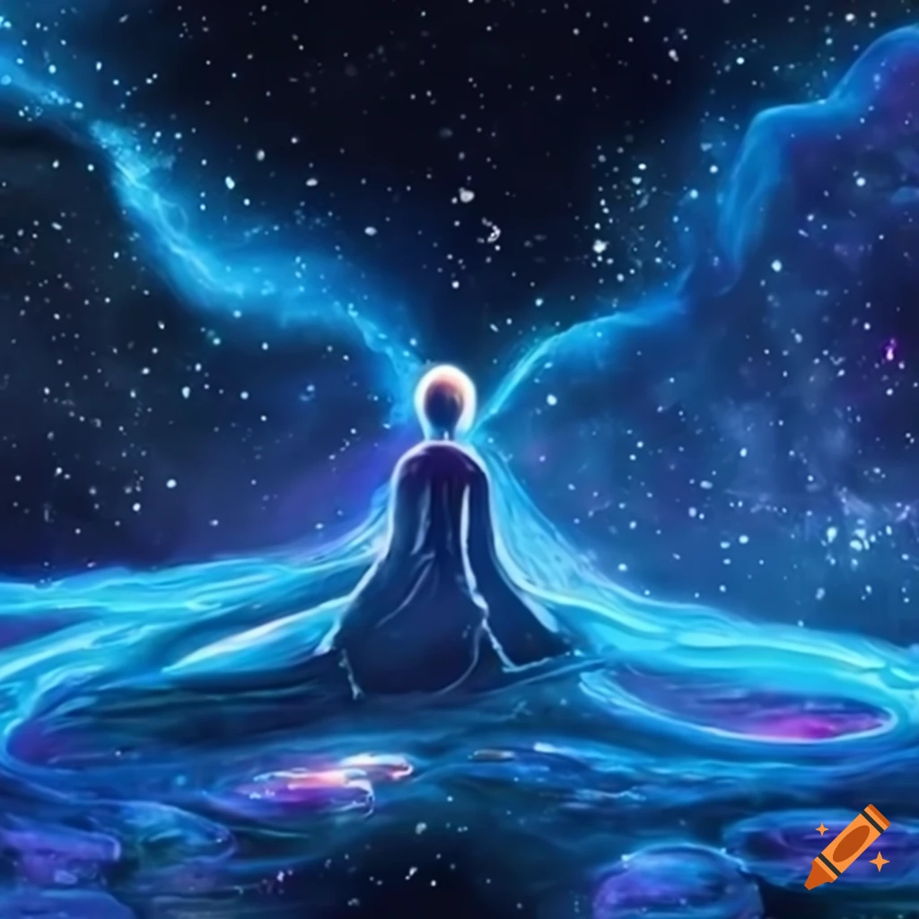 Stunning cosmic wallpaper with bright colors and light particles