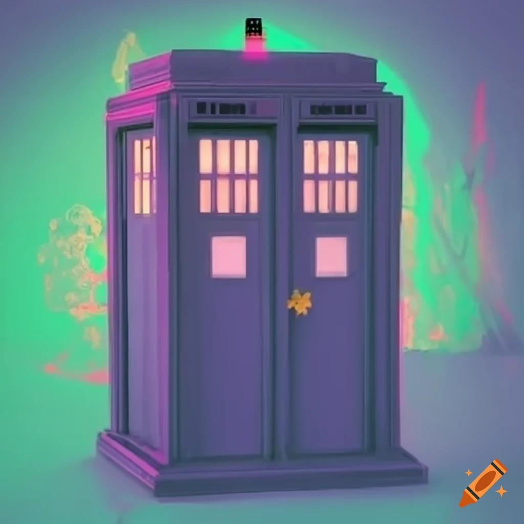 Vaporwave tardis art