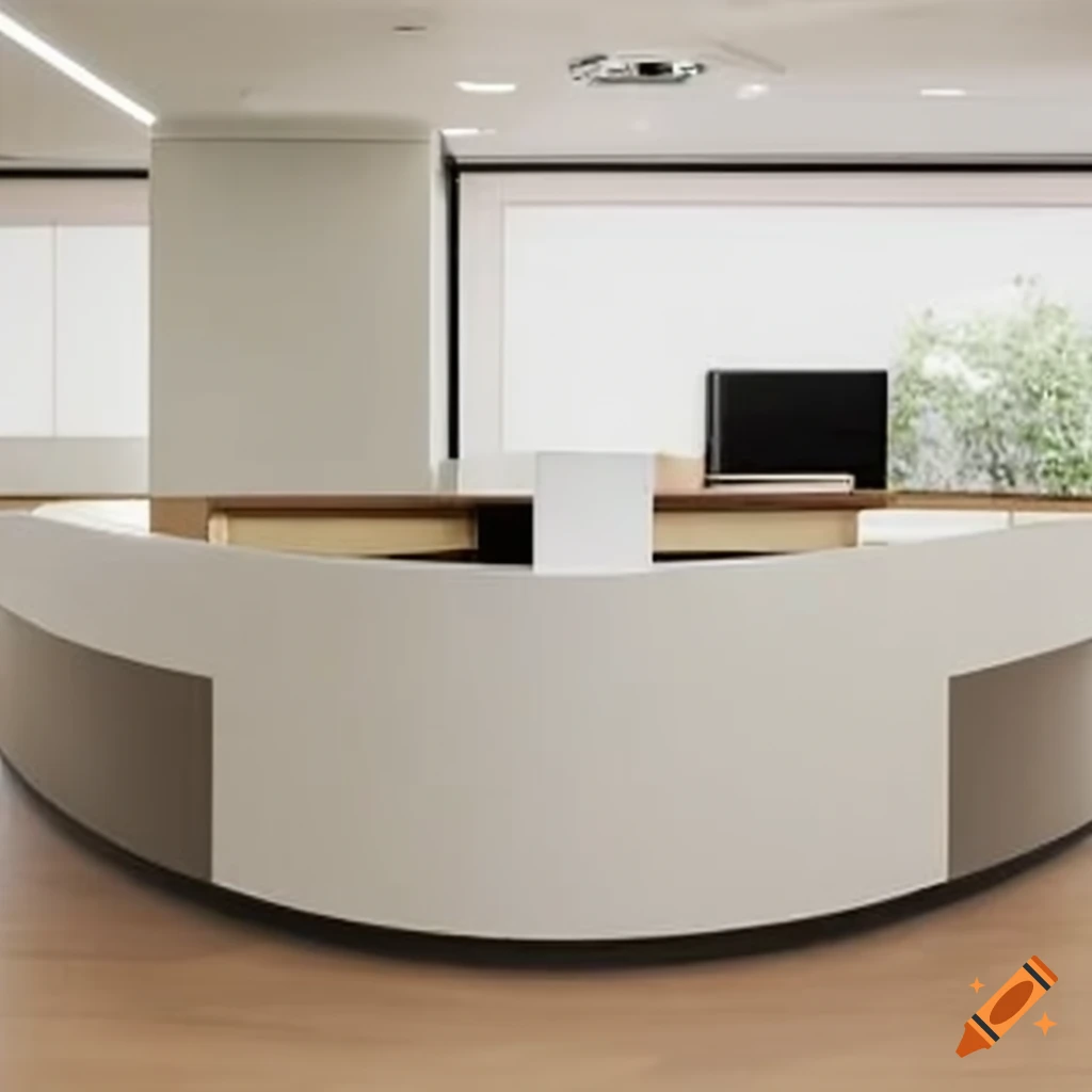 Reception desk with inviting led lighting on Craiyon