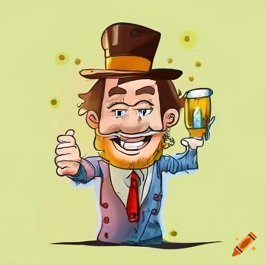 Pilot holding a glass of beer and a shrub of rosemary on Craiyon