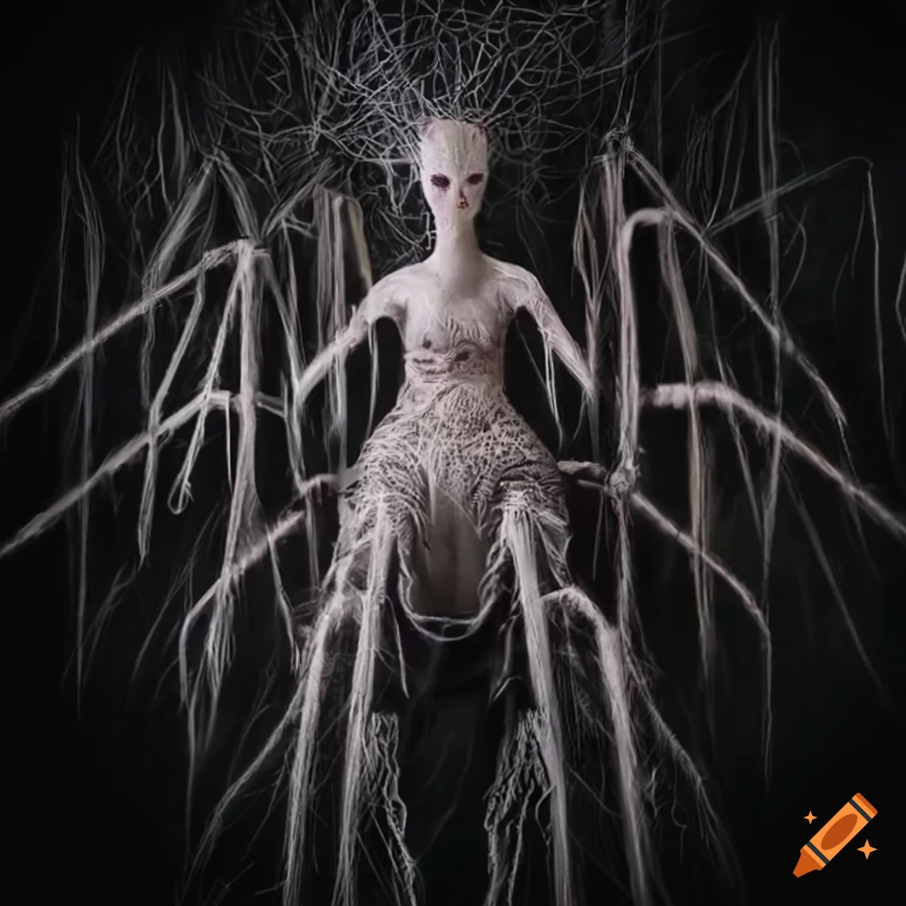 Surrealist art garden of junk wide angle panorama with mixed media ...