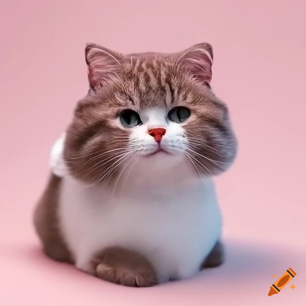 Cute pink cat plush toy on Craiyon