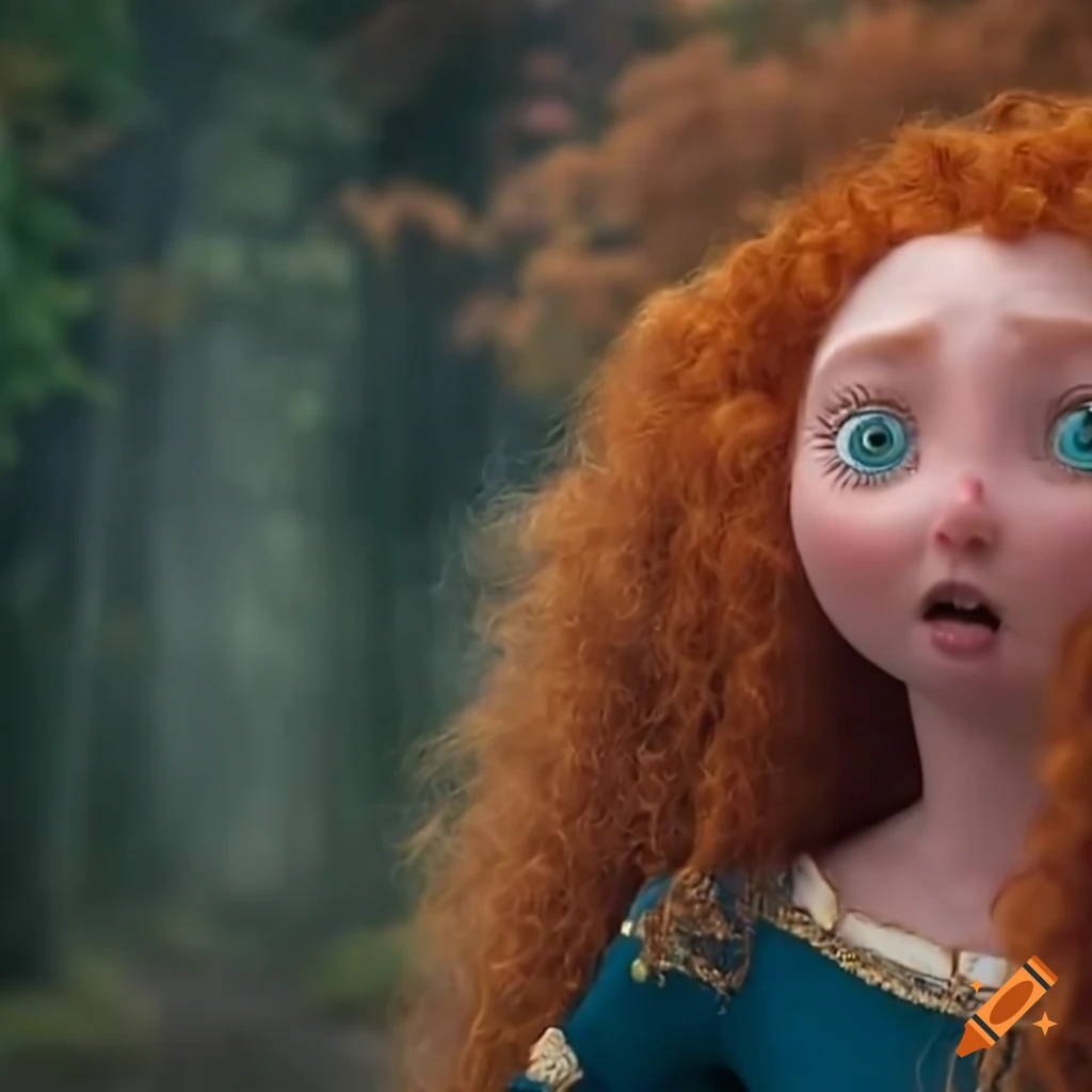 Frightened merida from an animated film on Craiyon