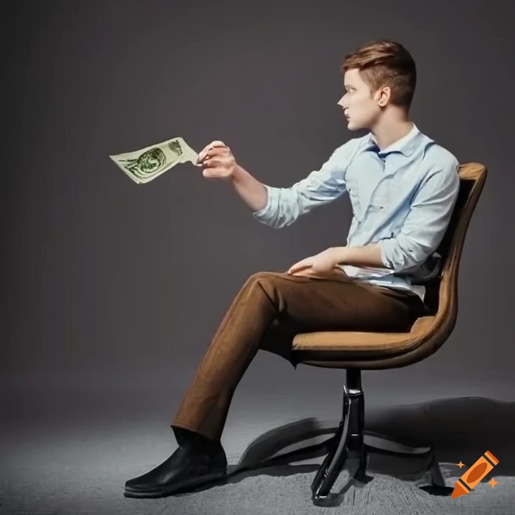 Young guy giving financial advice on Craiyon