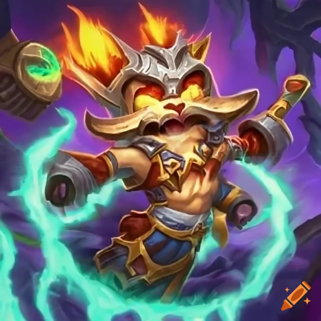 Artwork of a powerful mage spell in Hearthstone on Craiyon