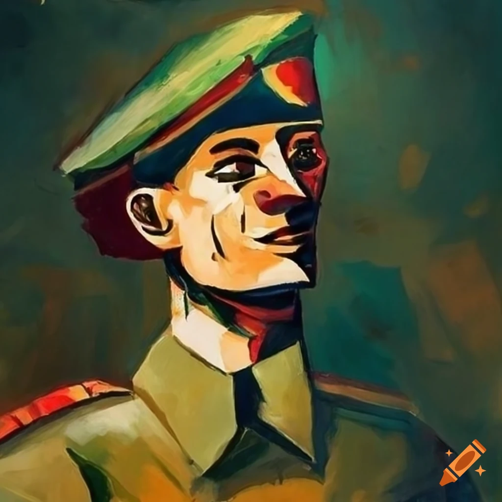 Painting of a soldier by Picasso on Craiyon