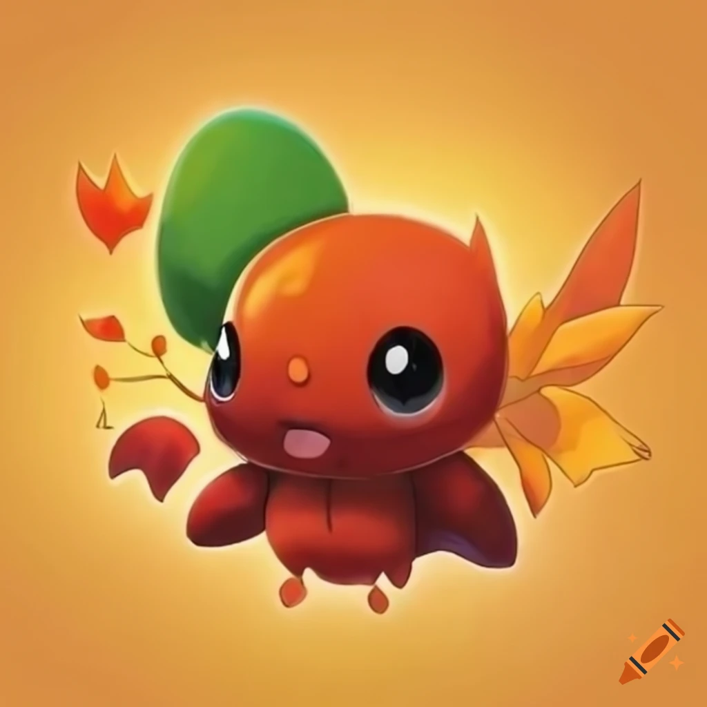 Un petit Pokémon ressemblant à une feuille d'automne on Craiyon