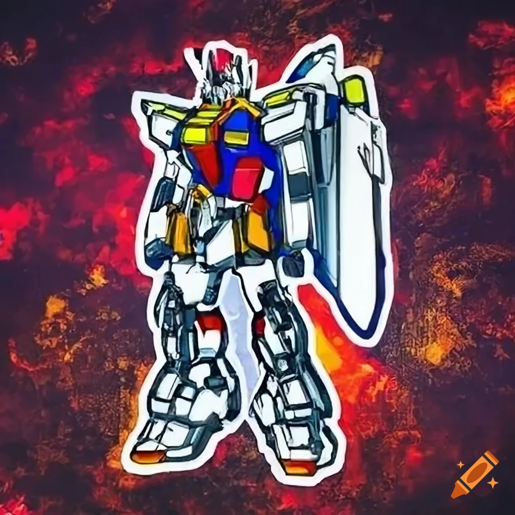 Energetic sticker with bright colors in kinetic art style on Craiyon