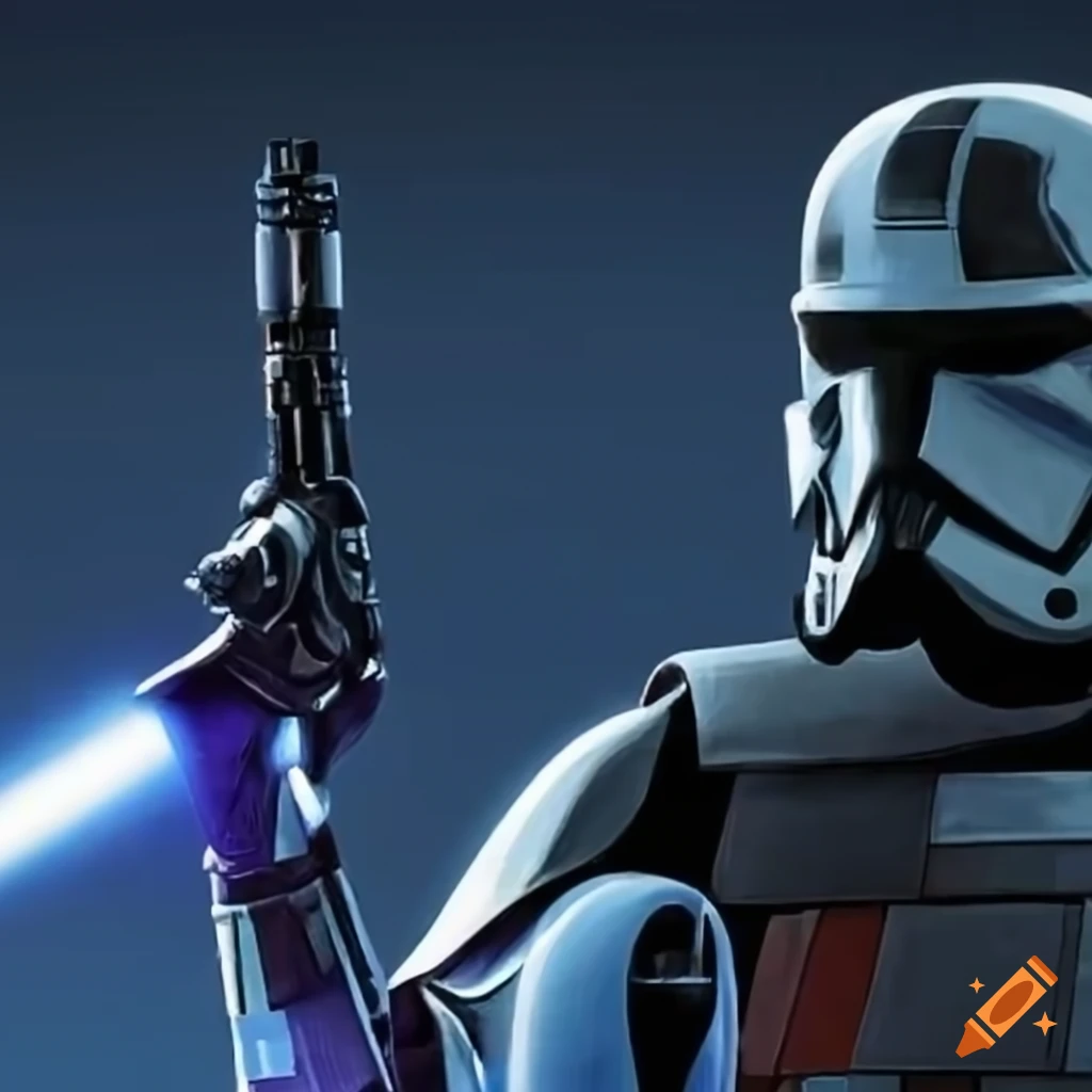 Chaotic star wars battle scene on a black background on Craiyon