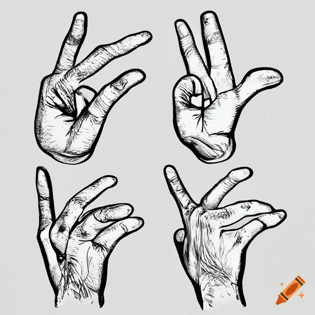 Asl Alphabet In American Sign Language On Craiyon