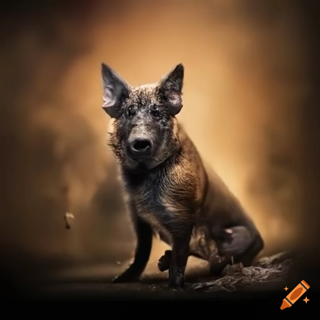 Image of a boar-dog hybrid on Craiyon