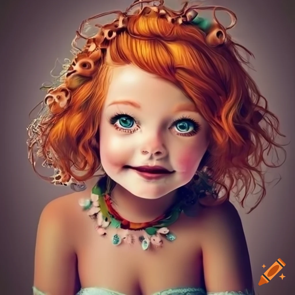 Colorful Illustration Of Cute And Stylish Ginger Haired Girls On Craiyon