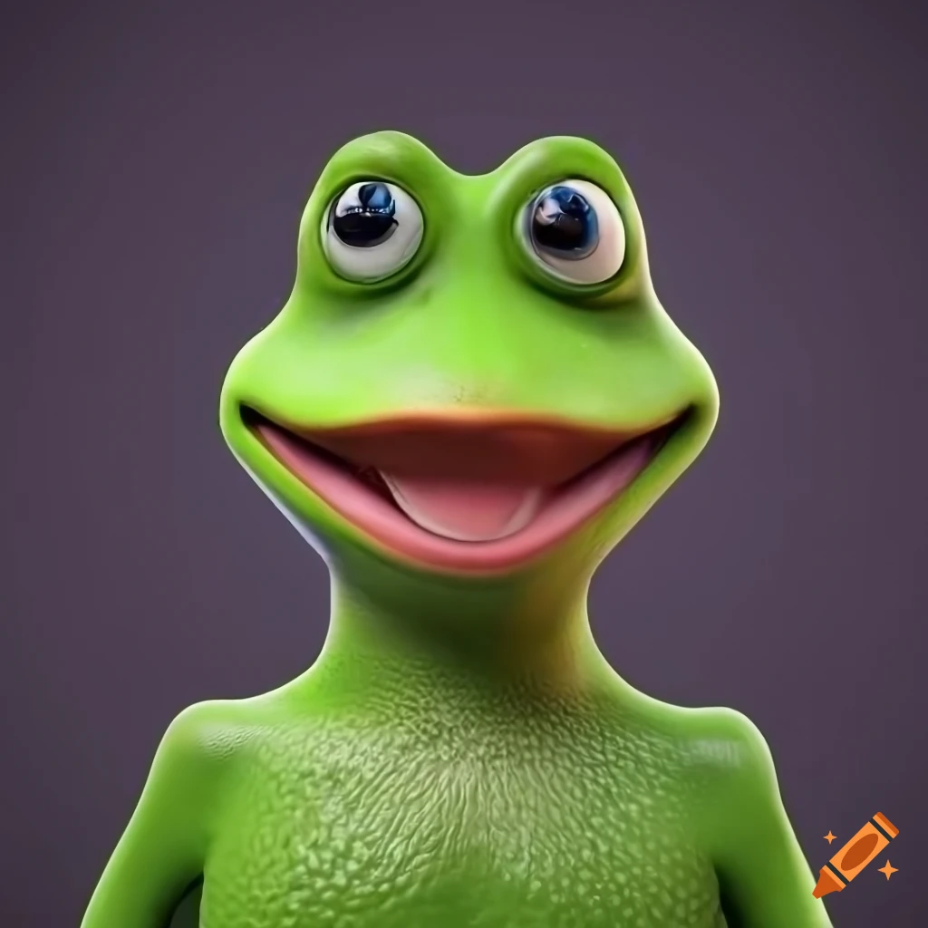 Pixar style 3d render of a smiling frog on Craiyon