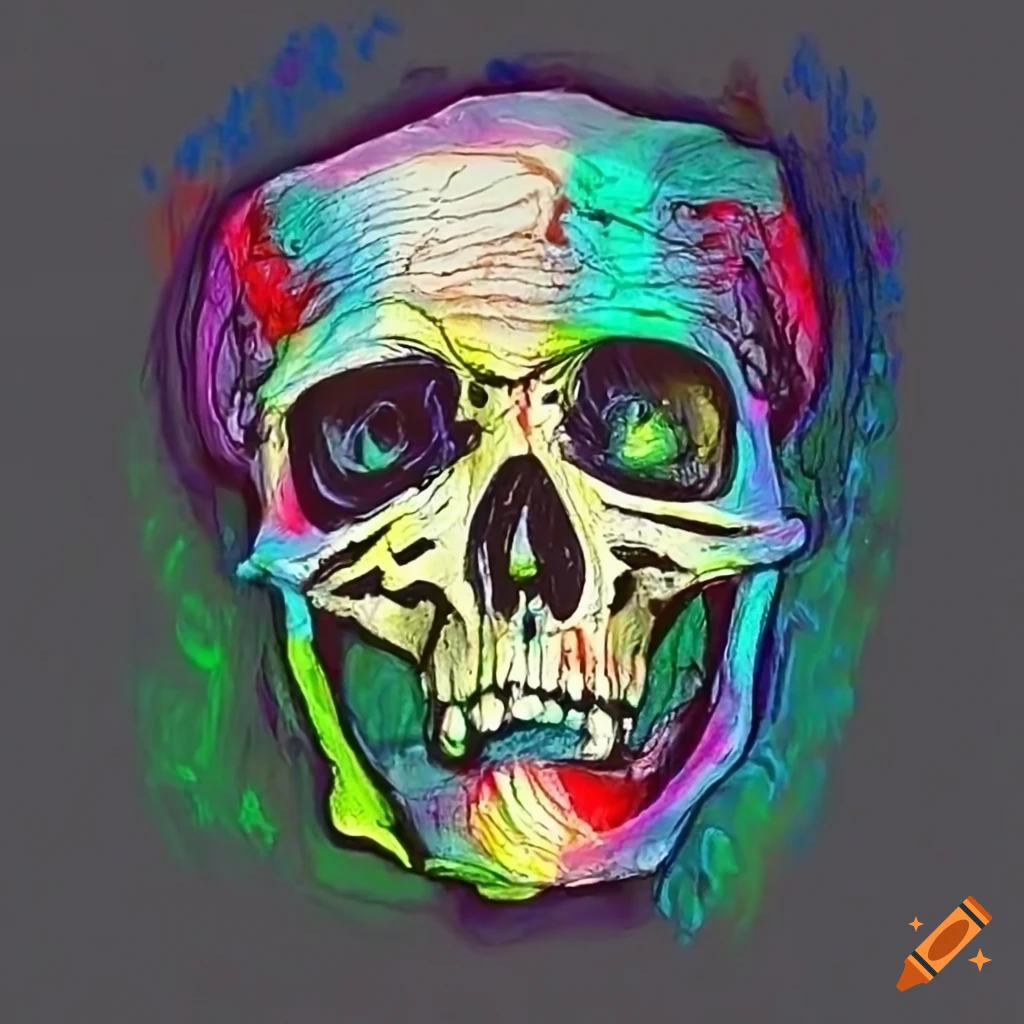 Humorous skeleton laughing on the ground on Craiyon