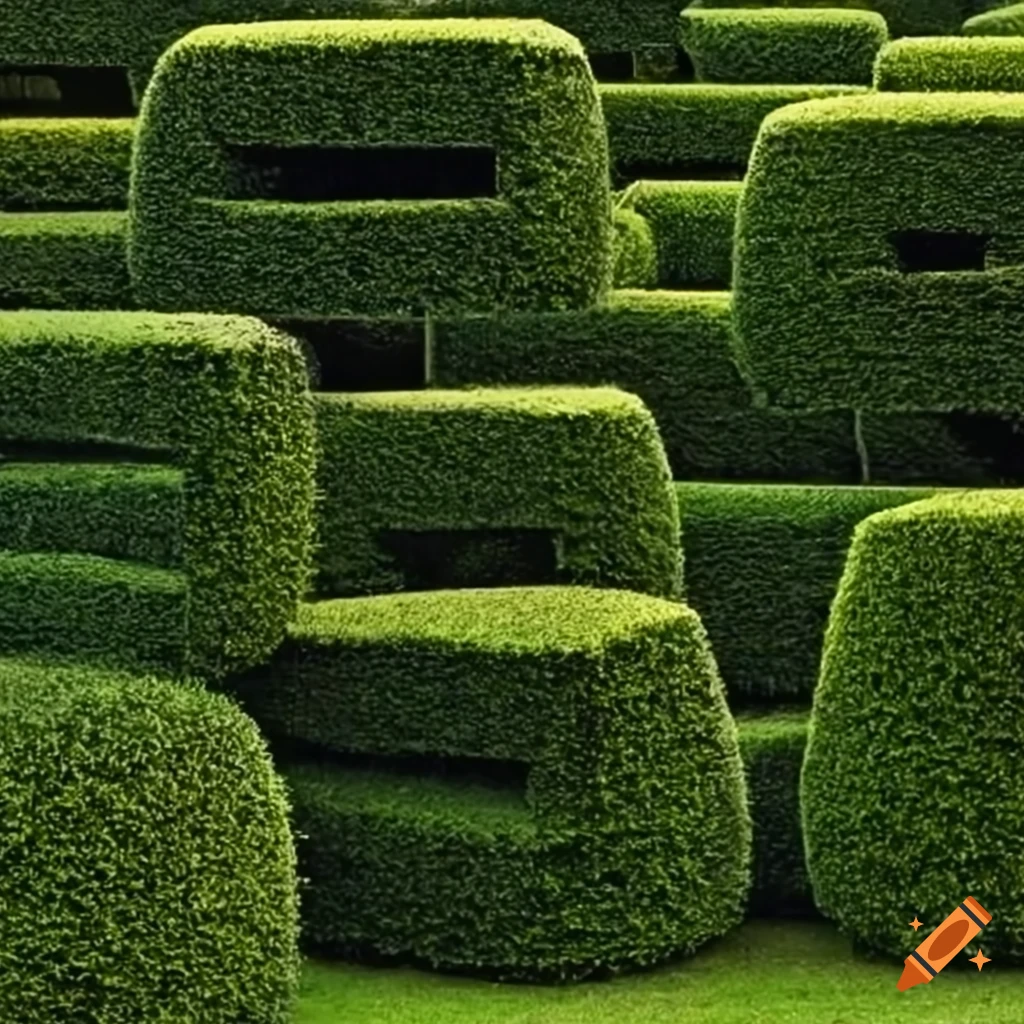 Vibrant labyrinth hedge on Craiyon