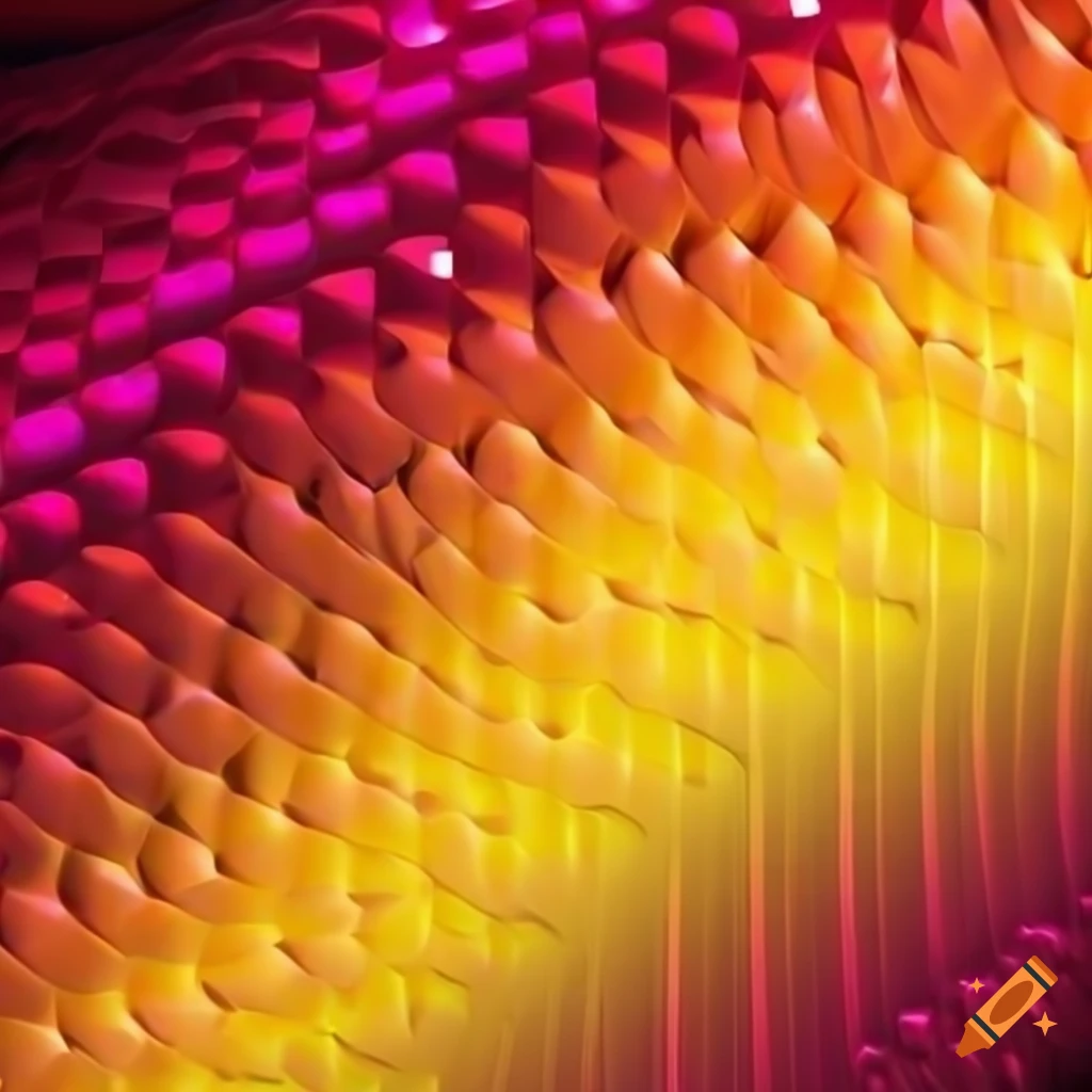 Vibrant 3d pattern in yellow, orange, and magenta