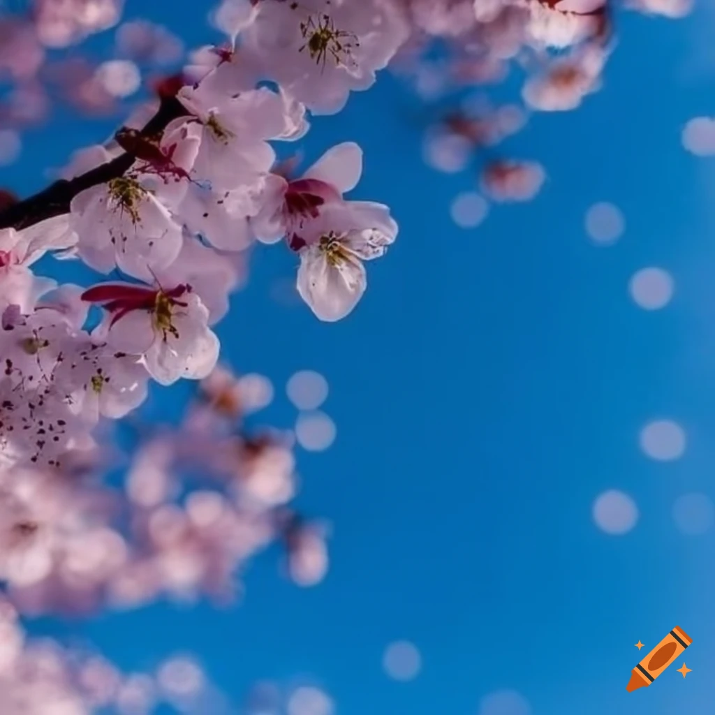 Cherry blossoms under a blue sky in aomori, japan on Craiyon