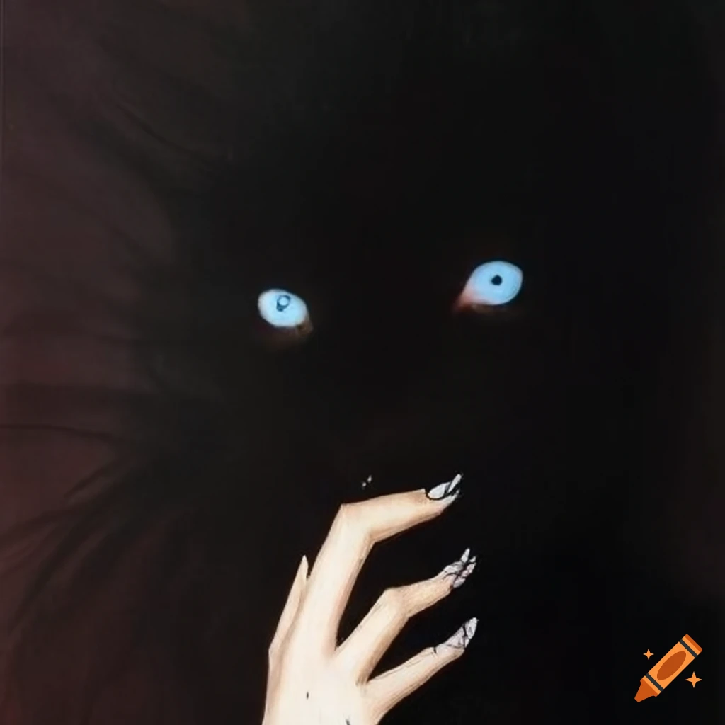 Painting of a multi-eyed shadow creature on Craiyon