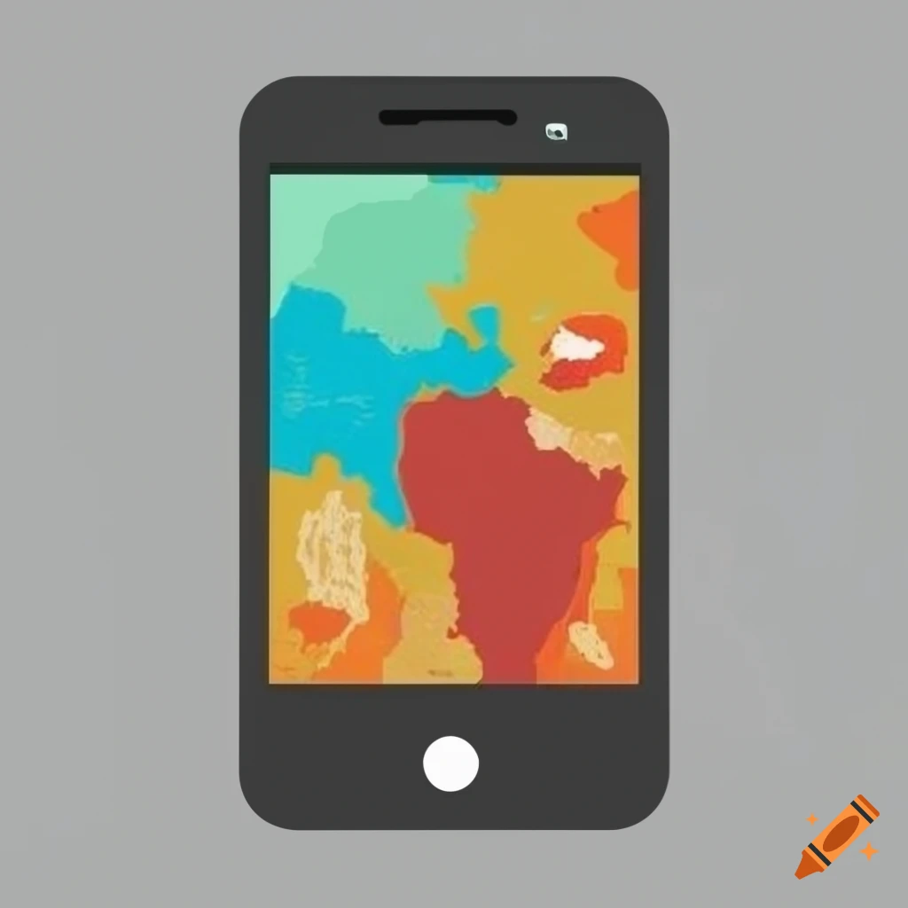 Map logo for a phone app on Craiyon