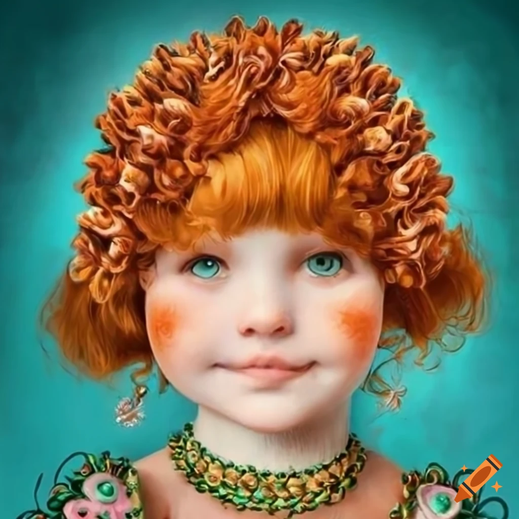 Illustration of cute and stylish ginger-haired girls on Craiyon