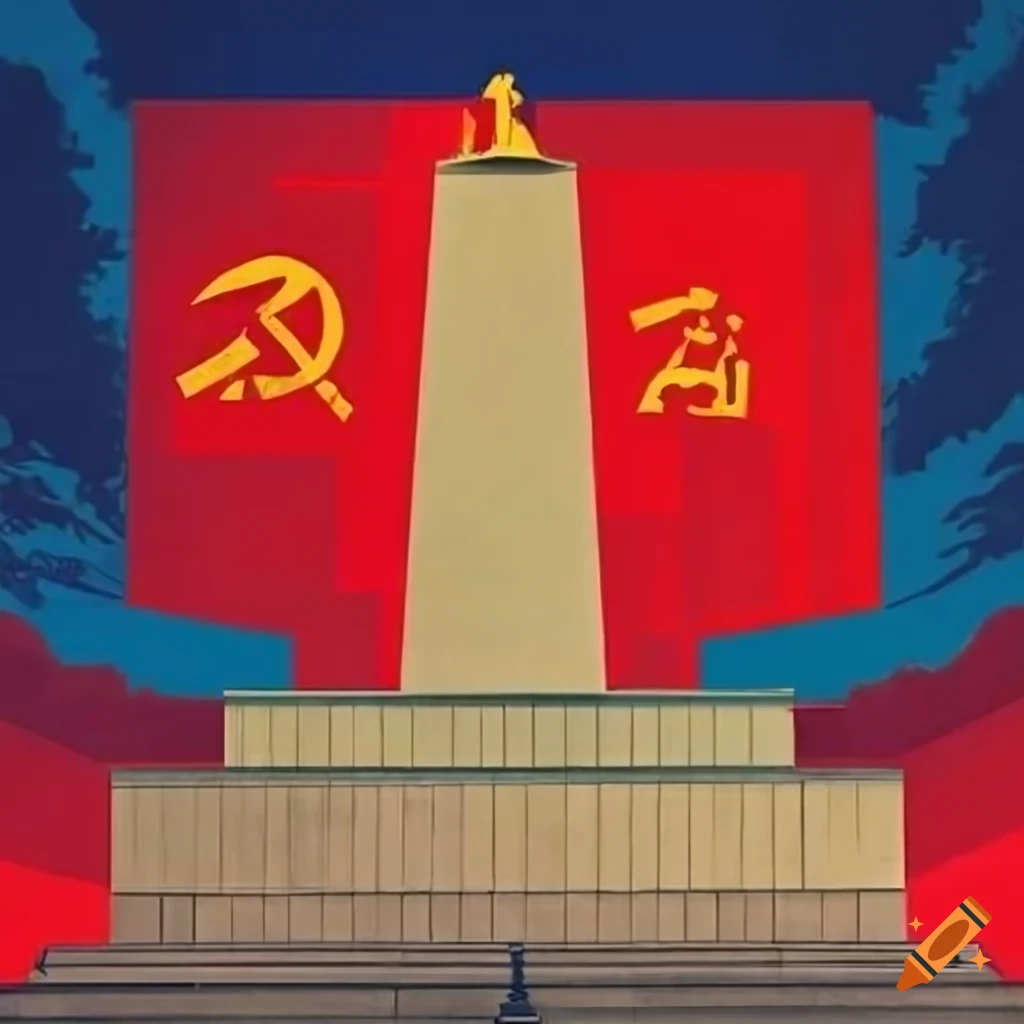 Podcast cover image about communism on Craiyon