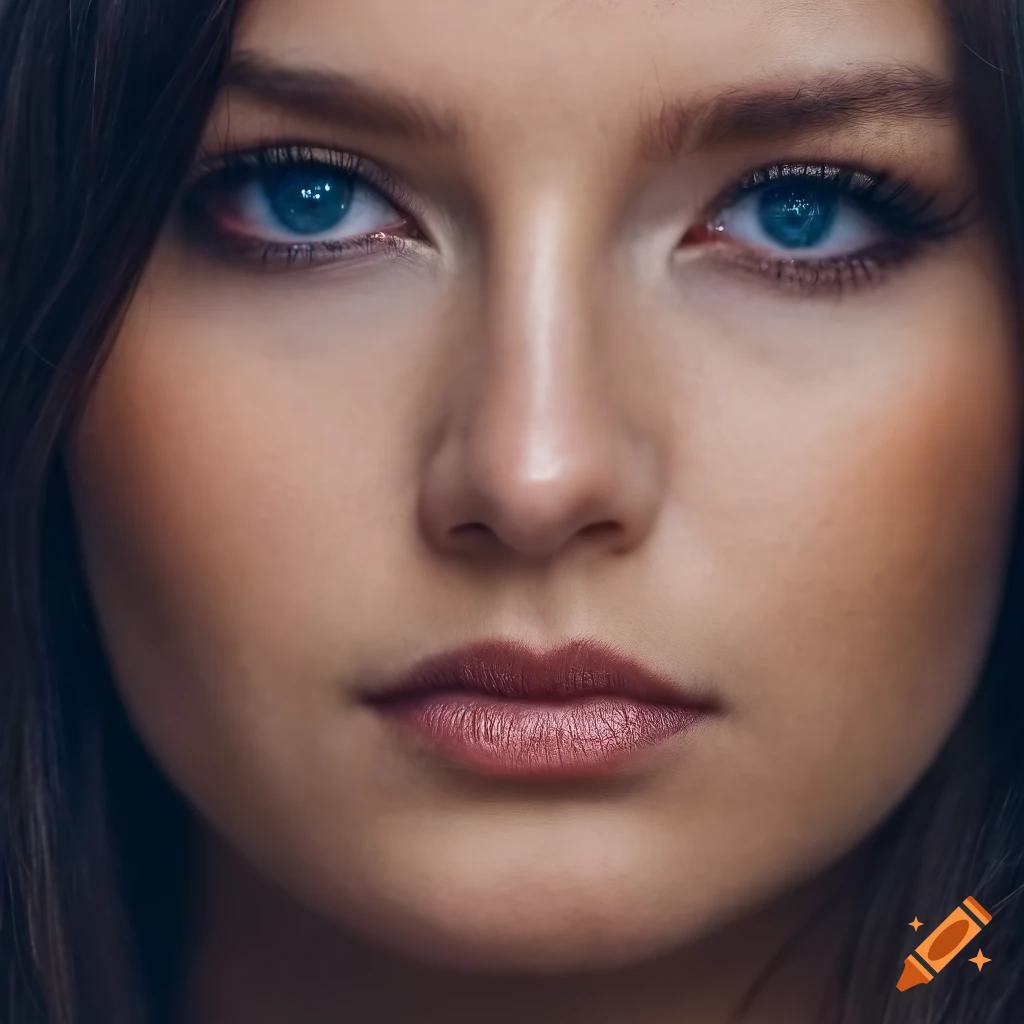 Close-up of a beautiful Russian woman's face on Craiyon