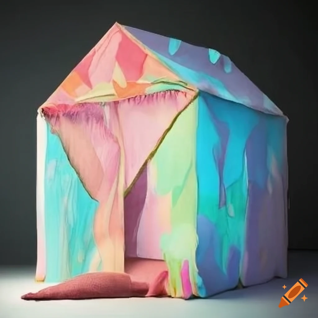 Fabric house sculpture on Craiyon