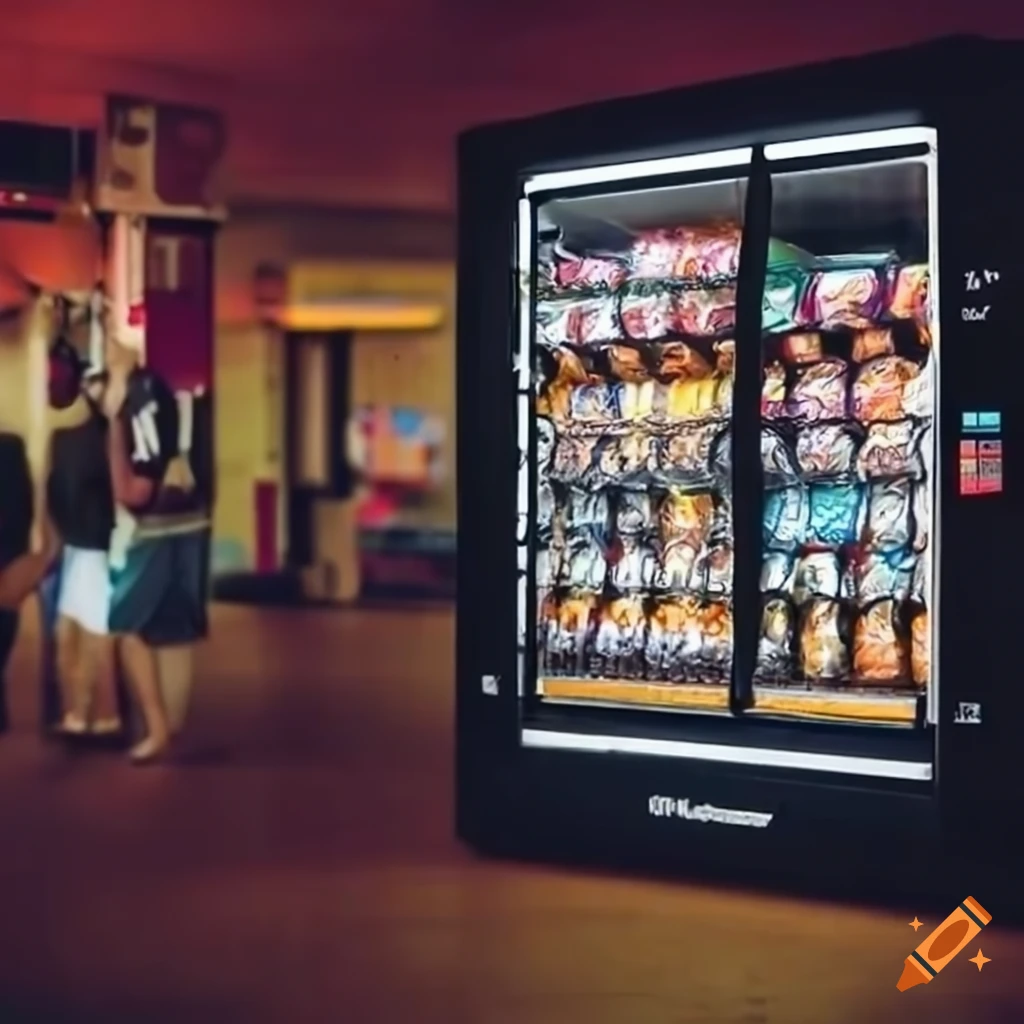 Vending machine filled with various products