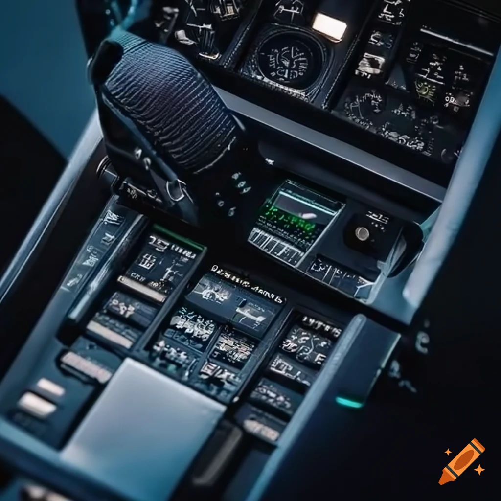 Close-up of cockpit controls on Craiyon