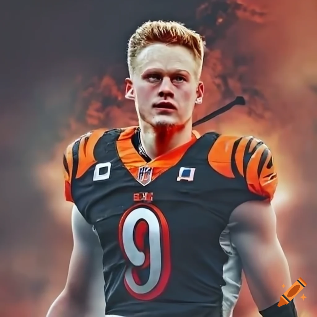 Joe burrow playing quarterback on scorched earth on Craiyon