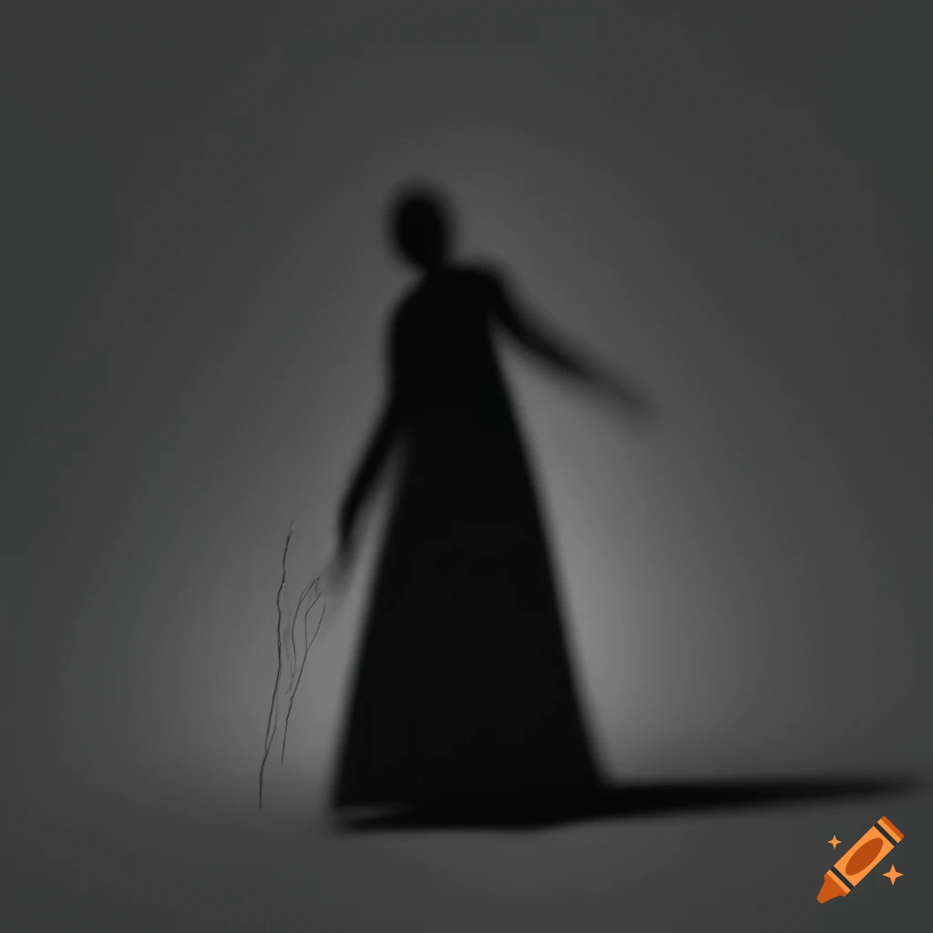 Shadow standing in darkness