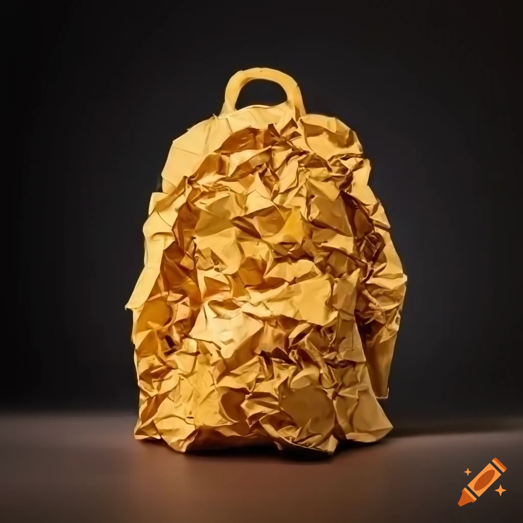 Futuristic wallpaper with a yellow garbage bag on Craiyon