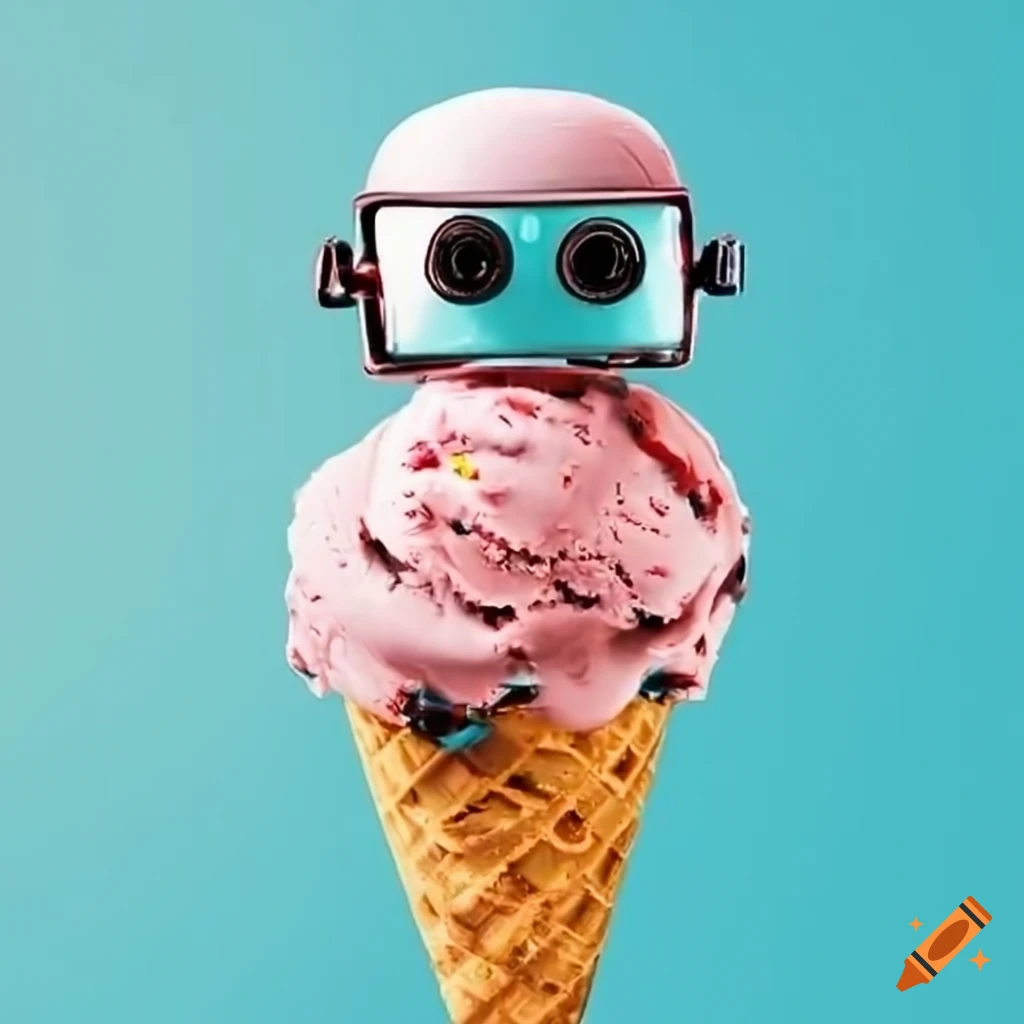 Delicious robot ice cream on Craiyon