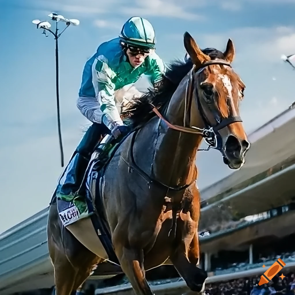 Detailed horse racing at paris longchamp derby on Craiyon