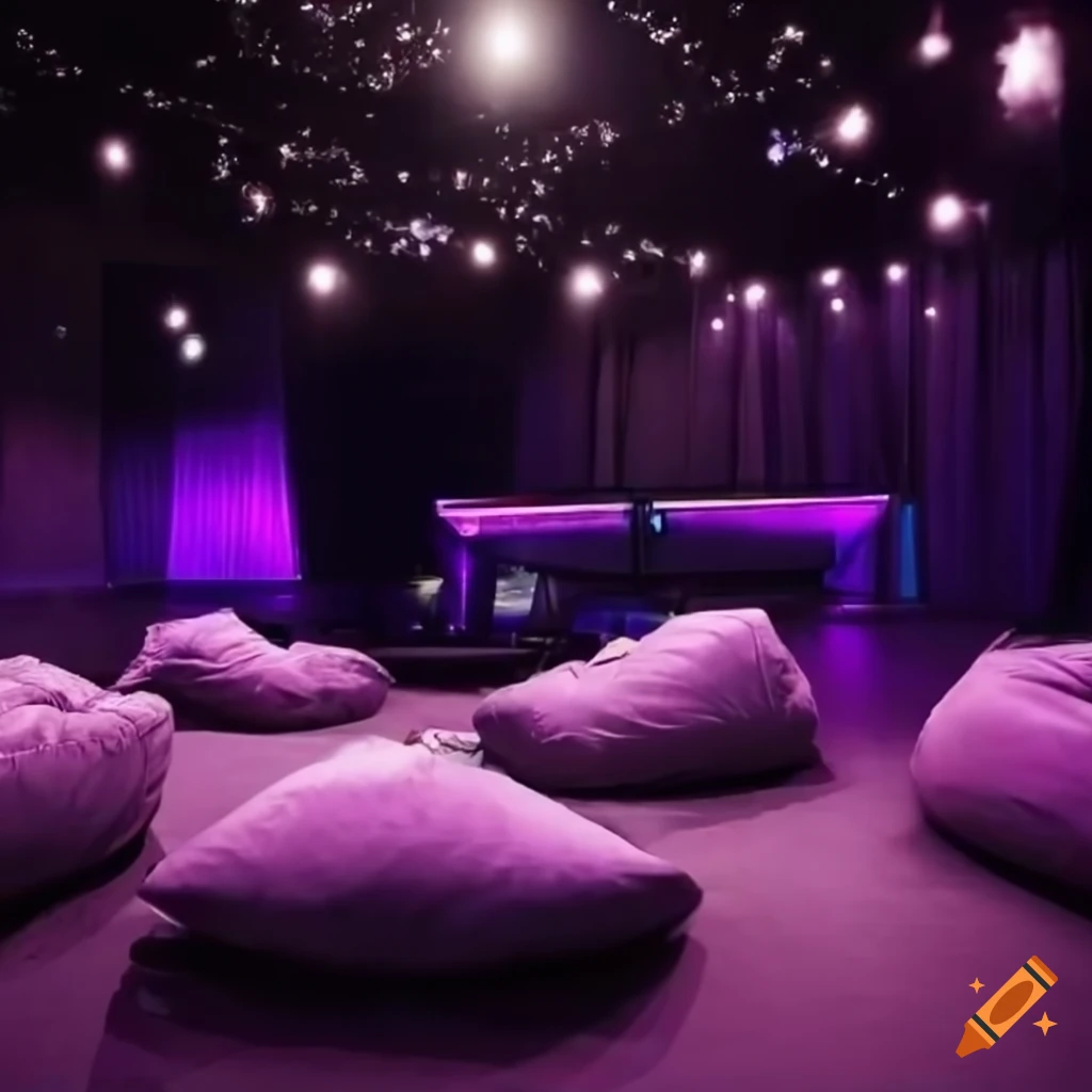 Futuristic chill-out area for a convention event on Craiyon