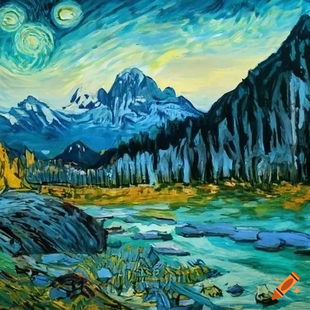 Van gogh style grand canyon painting on Craiyon