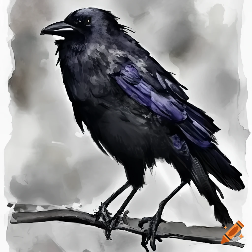 Dark blue crow on Craiyon
