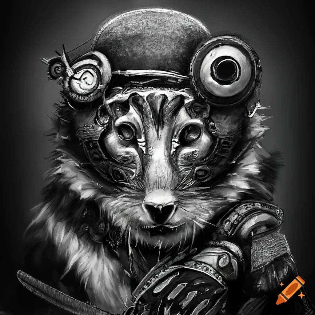 Steampunk animal artwork on Craiyon