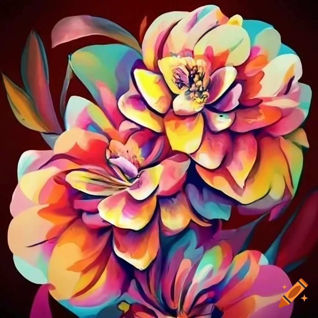 Detailed botanical illustration of enchanting flowers and foliage on ...