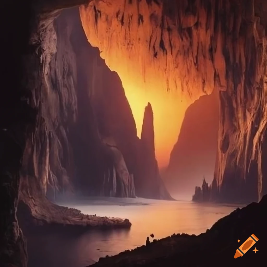 Underground desert cavern with unique geology on Craiyon